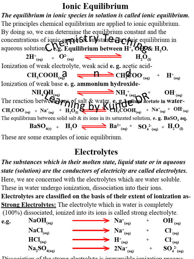 Chemical Equilibrium 1 | PDF | Ph | Salt (Chemistry)
