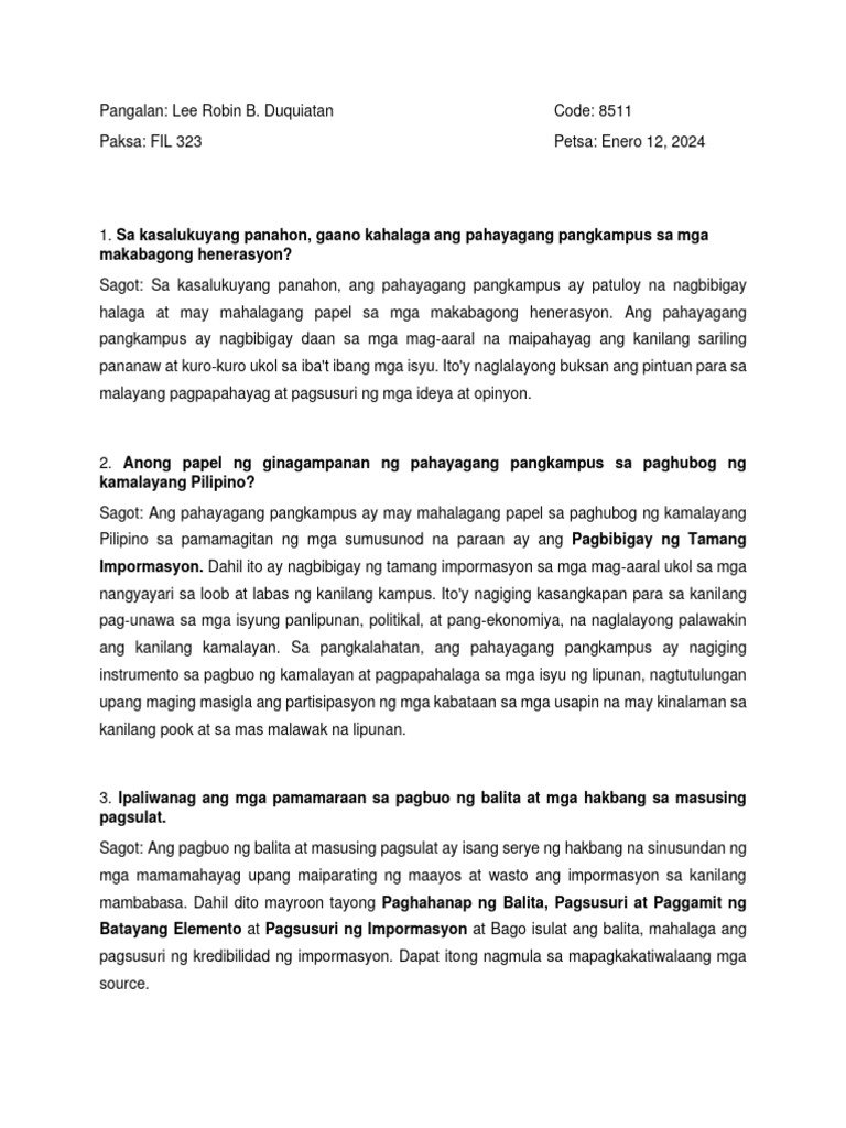 Duquiatan - Takdang Aralin 1 | PDF