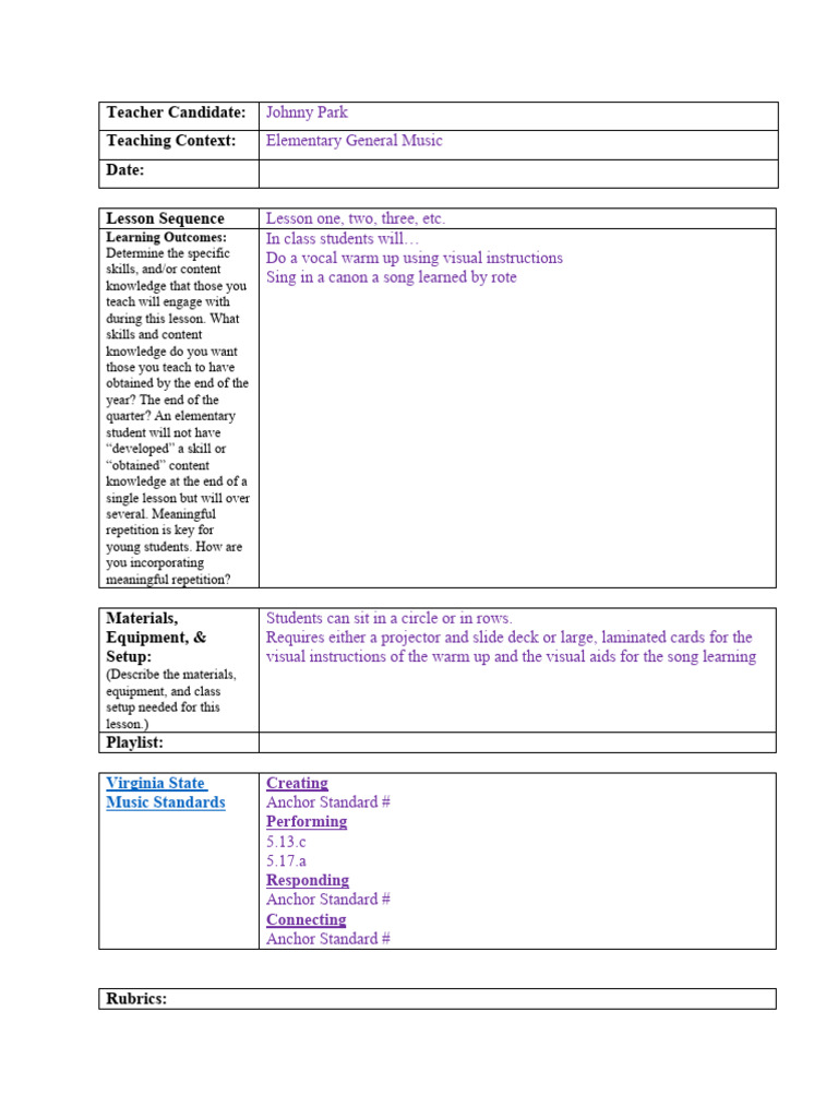 Mued 271 Reverse Lesson Template | Download Free PDF | Learning ...