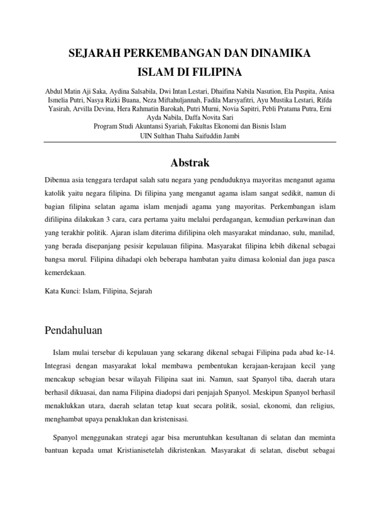 Organisasi Islam di Filipina Selatan | PDF | Politik | Agama ...