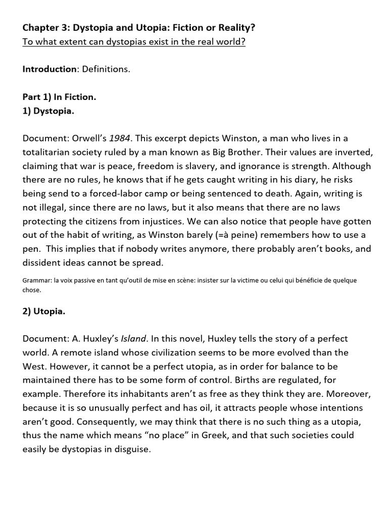 Dystopia vs. Utopia: Fiction and Reality | PDF | Dystopia | Utopia