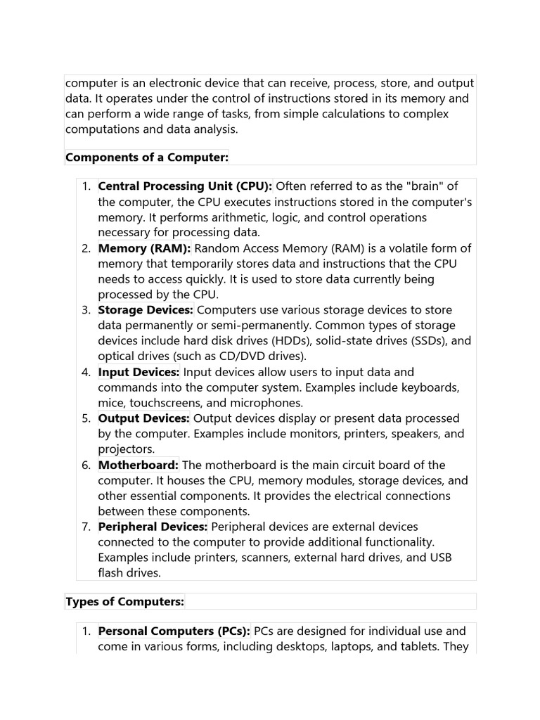 Computer | Download Free PDF | Computer Data Storage | Input/Output