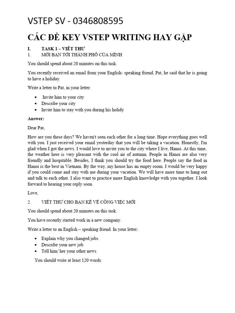 Đề key VSTEP WRITING - VSTEP SV | PDF | Sustainable Energy | Artificial Intelligence