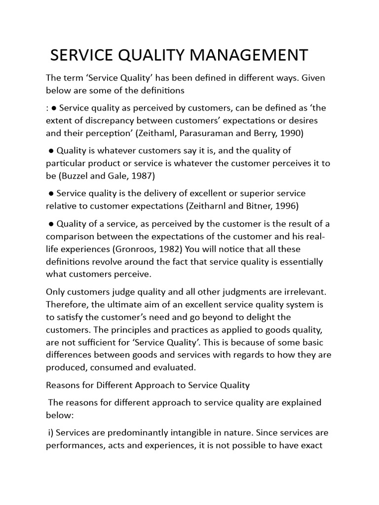 Understanding Service Quality Management | PDF | Marketing | Business