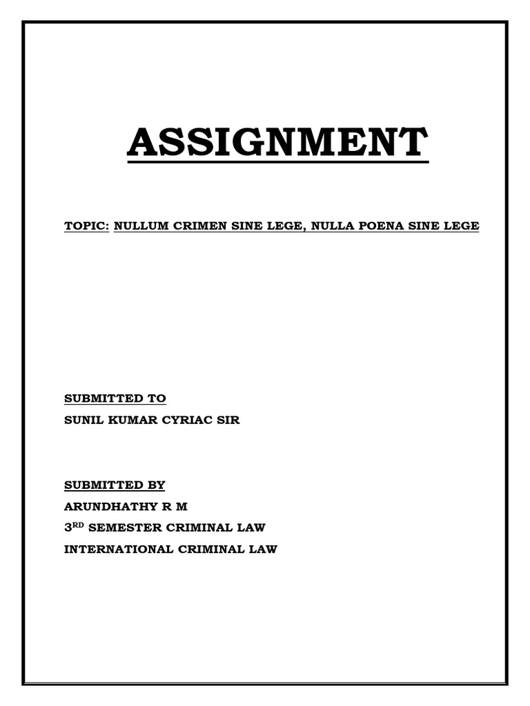 Nullum Crimen Sine Lege: Legal Evolution | PDF | International Criminal Court | Nuremberg Trials