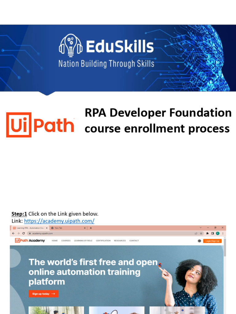 1.UiPath-Registration and RPA Developer Foundation Course Enrollement | PDF | Internet | World ...