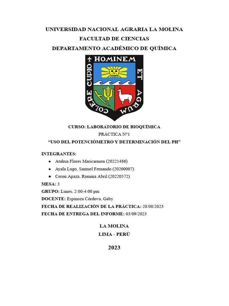 Informe - PH - Mesa 3 | PDF | Ph | Leche
