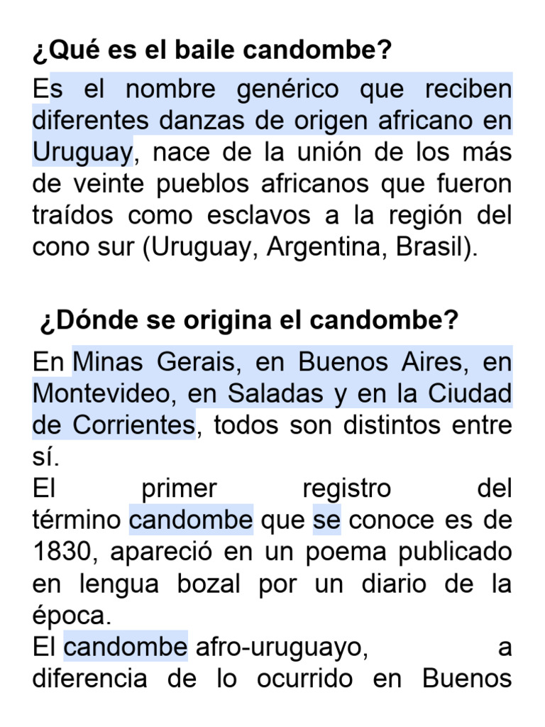 Candombe: Danza Afrouruguaya Vibrante | PDF | Arte