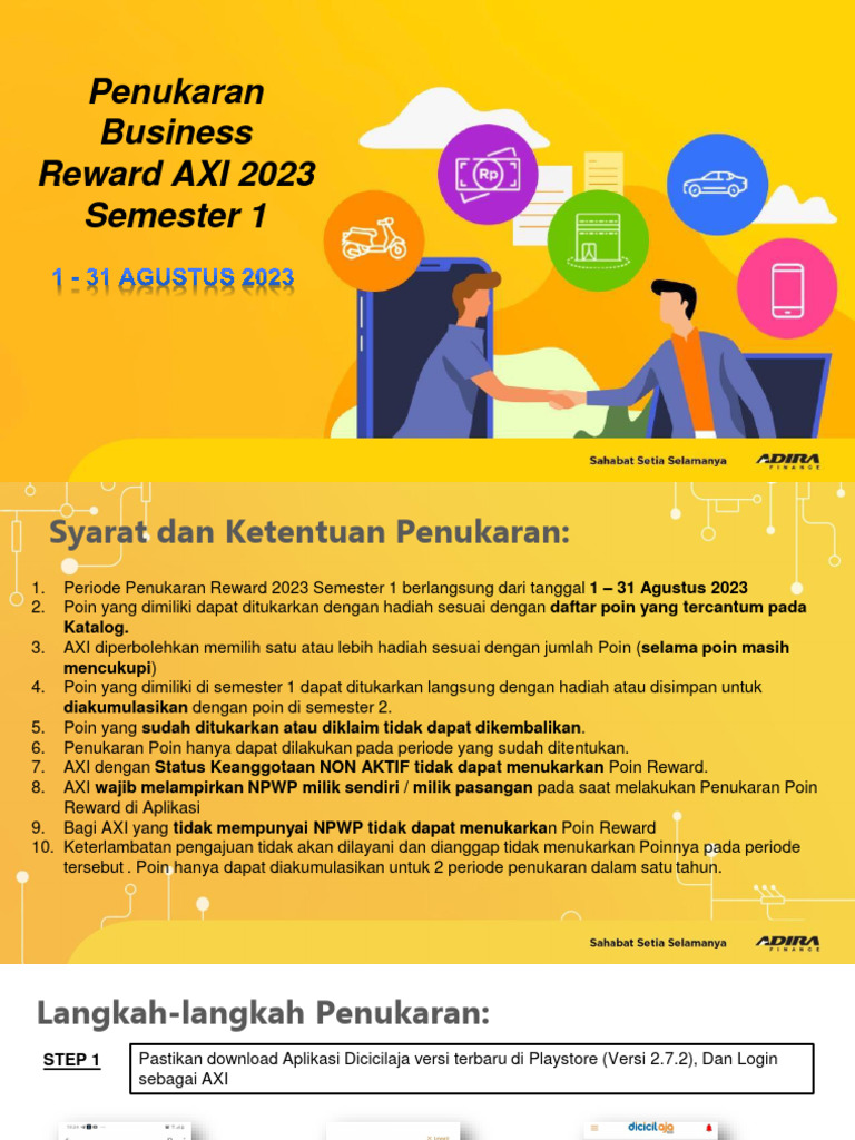 Penukaran Business Reward AXI 2023 Semester 1 | PDF