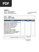 Modele Recu de Paiement Word 1 | PDF