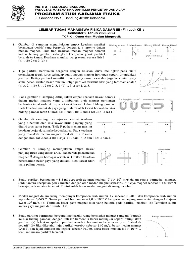 Tugas Fisika Dasar IIB: Gaya Magnetik | PDF