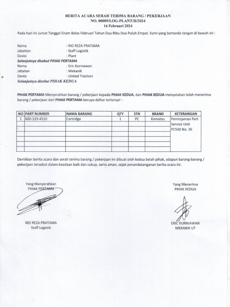 Bast Peminjaman Part | PDF