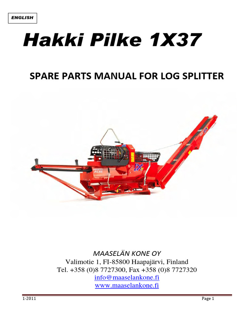 Hakki Pilke 1X37 Parts Manual | PDF | Belt (Mechanical) | Screw