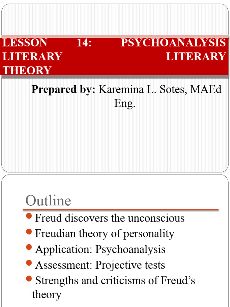 Lesson 14. Psychoanalytic Criticism | PDF | Id | Psychoanalysis