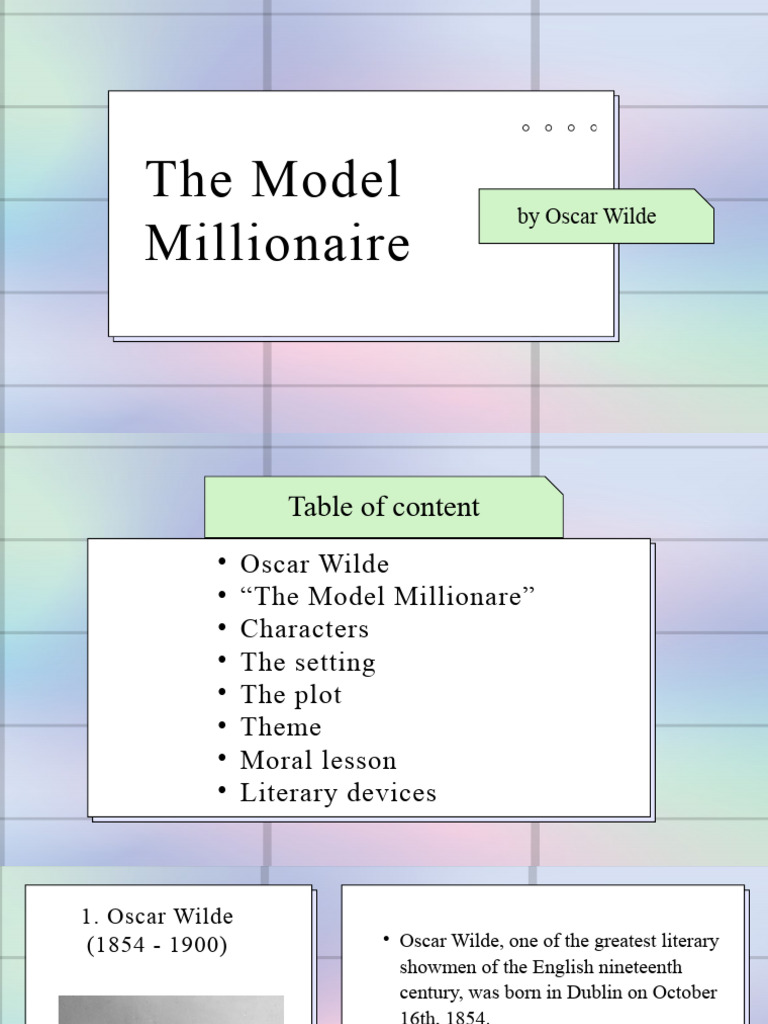 The Model Millionaire by Oscar Widle | PDF | Oscar Wilde