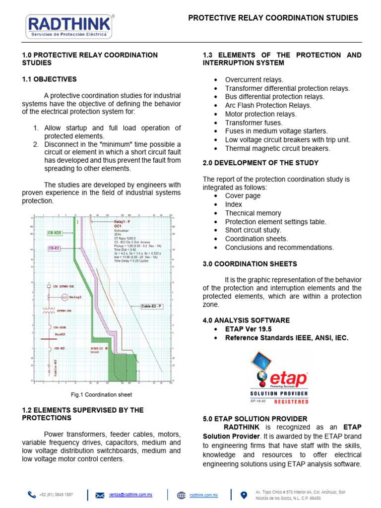Protective Relay Coordination Studies Flyer | PDF | Relay | Fuse ...