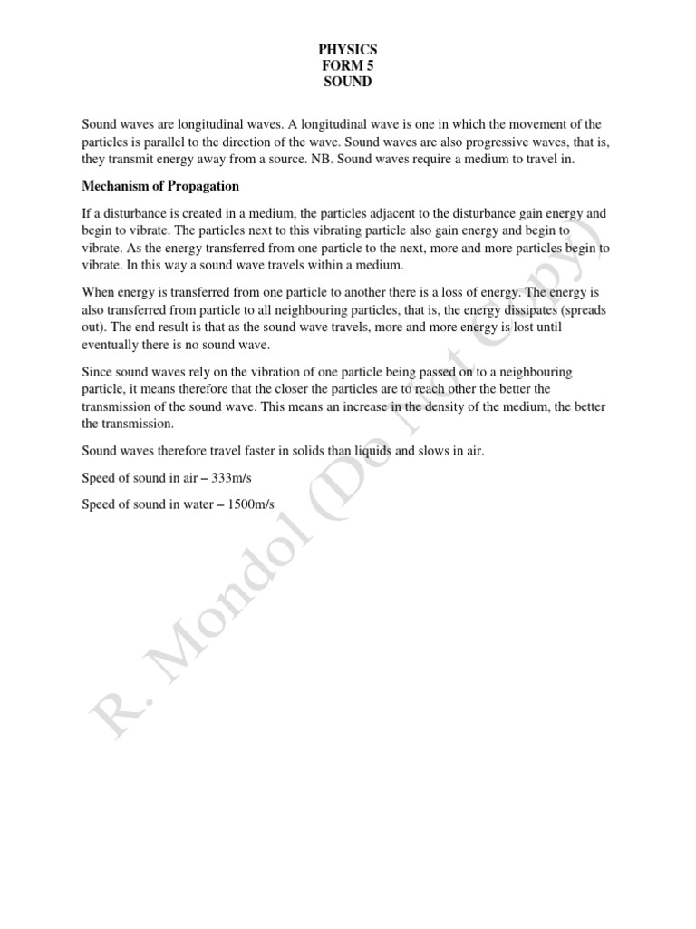 Physics Sound Waves Pdf