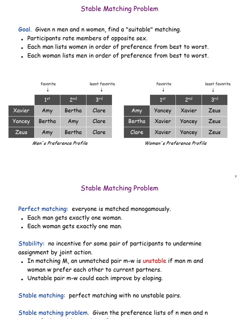 01stable Matching | PDF | Computational Science | Theoretical Computer Science
