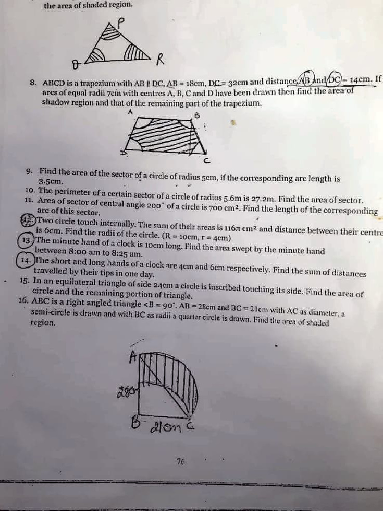 Areas Related To Circles Assignment-1 | Download Free PDF | Area | Circle