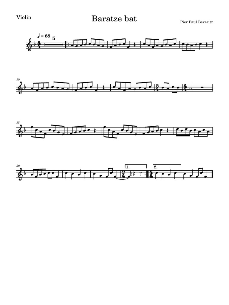 Baratze Bat Violín | PDF