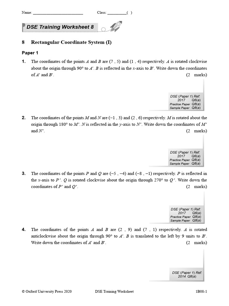 OJM DSETraining Rectangular Coordinate System I e | PDF | Cartesian ...