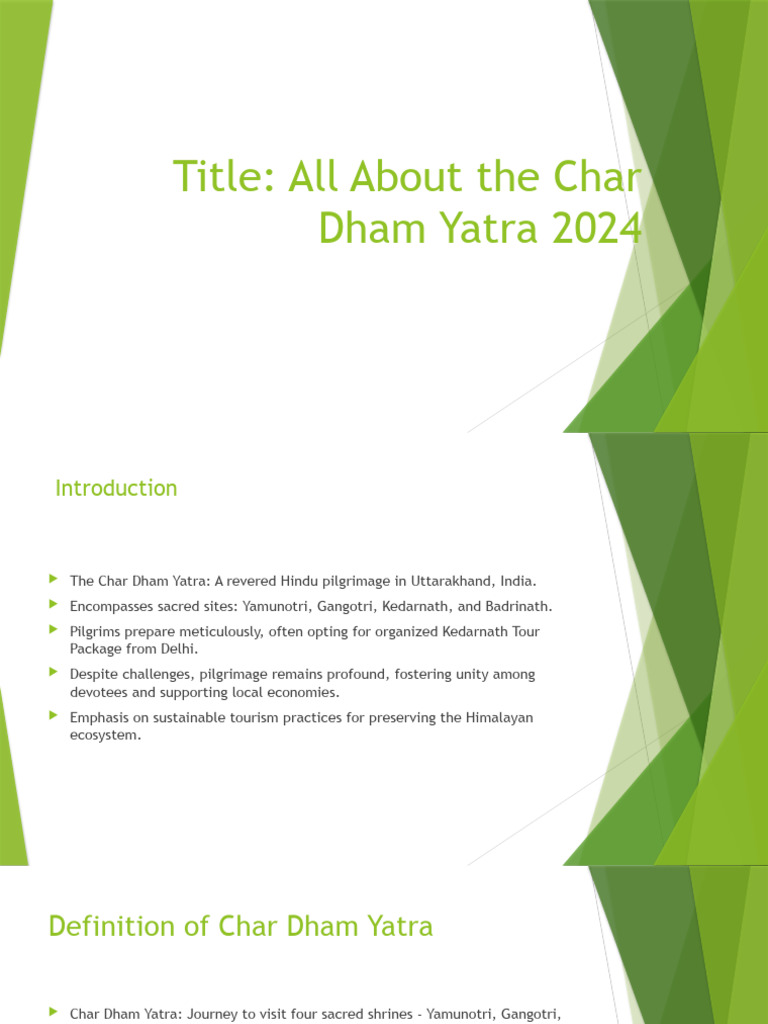 Char Dham Yatra 2024 | PDF