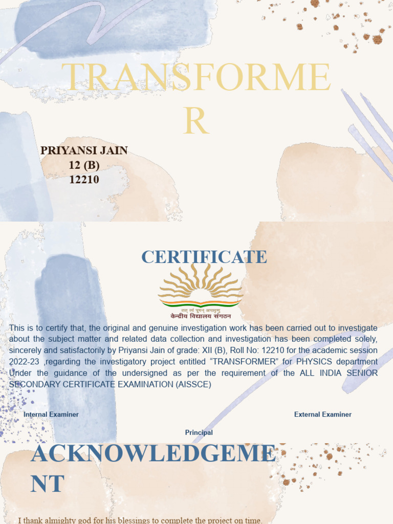 Physics Project Class 11 Pdf Electromagnetic Induction Transformer