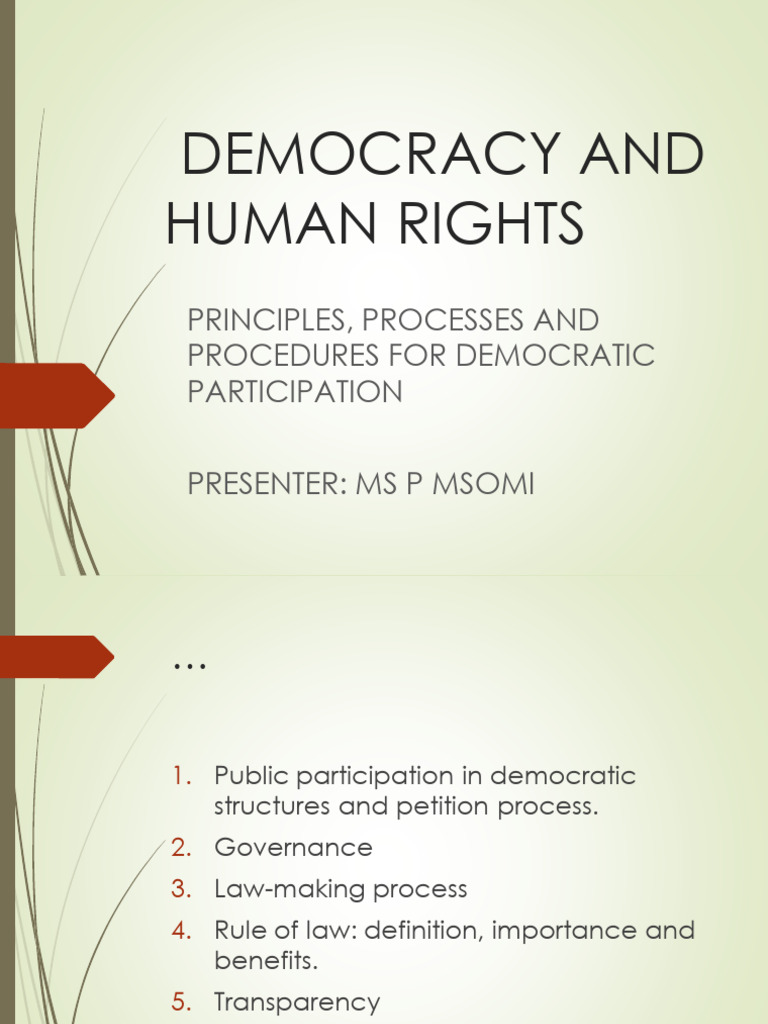 Democracy and Human Rights | PDF | Rule Of Law | Governance