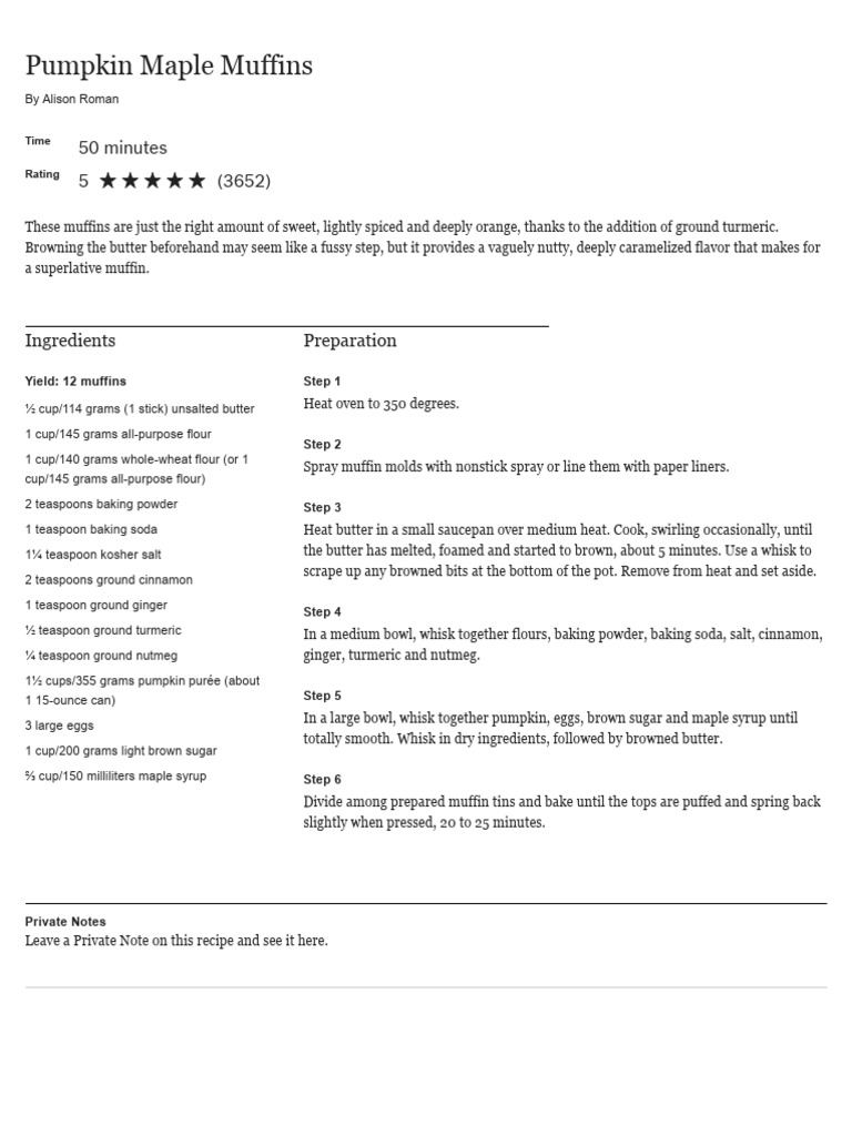 Pumpkin Maple Muffins | PDF