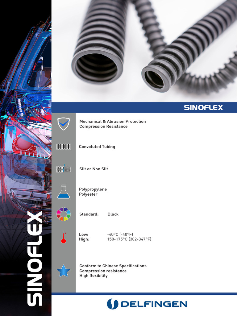 SINOFLEX Convoluted Tubing Specs | PDF