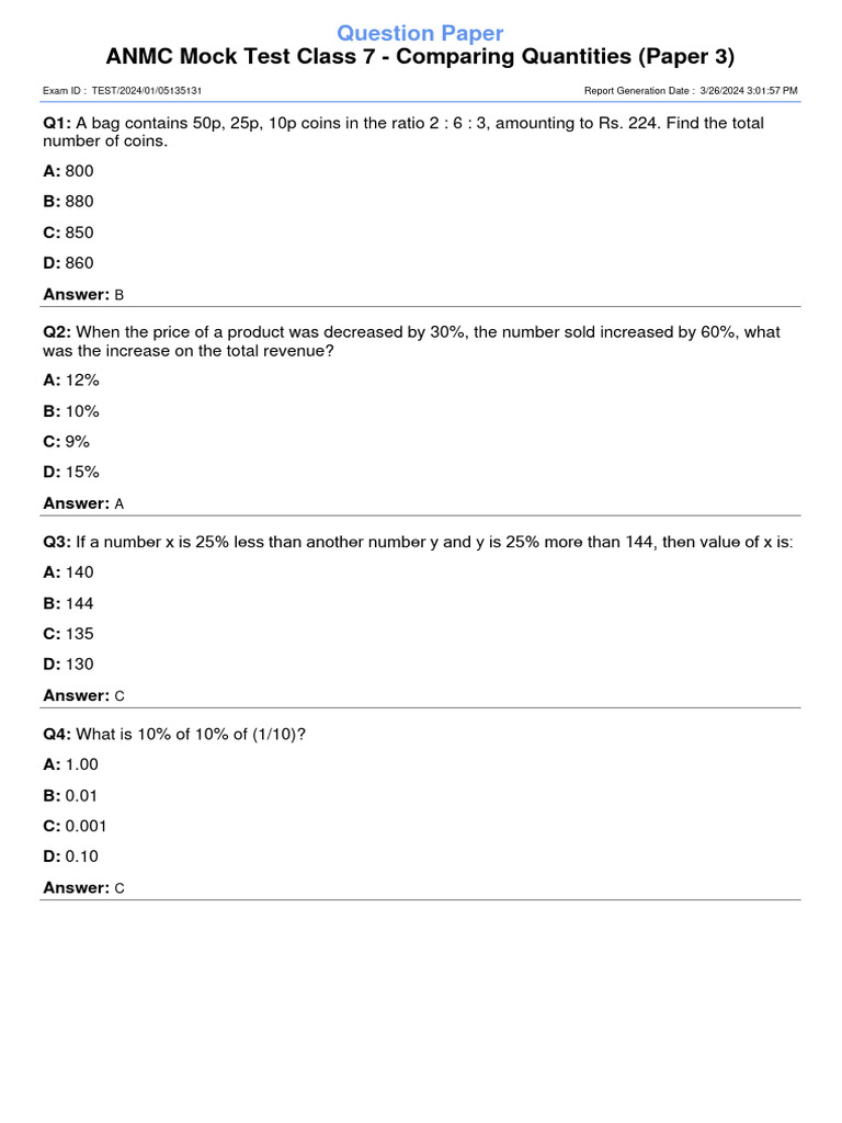 Compariing Quantities P-3 | PDF | Economies | Economics