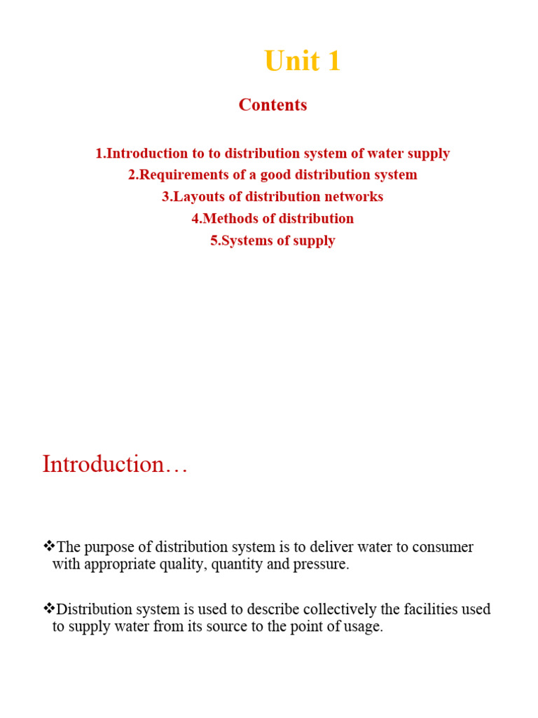 L1 U 1.1 Distribution System Introduction | PDF | Energy Technology | Hydraulic Engineering
