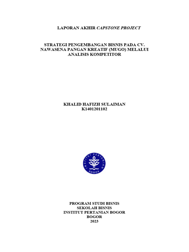 Laporan Akhir Capstone Project - Khalid Hafizh Sulaiman - K1401201102 ...