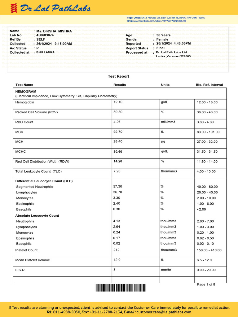 REPORT DD | PDF | White Blood Cell | Animal Anatomy
