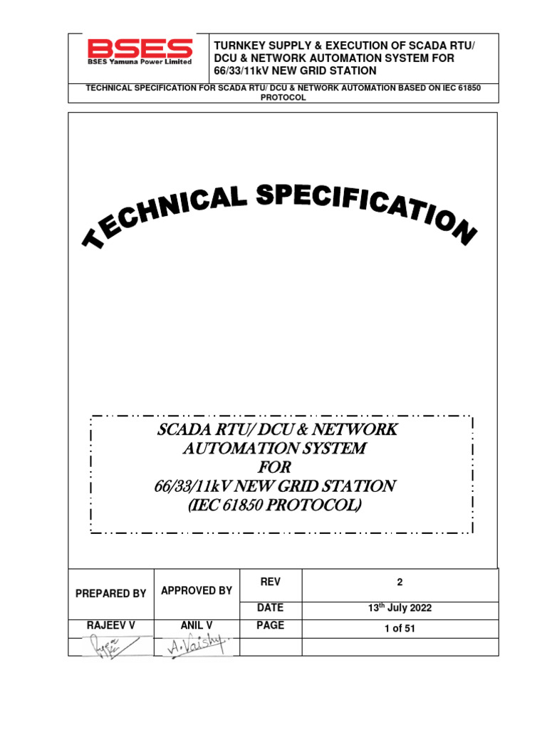 SCADA Specificationc | PDF | Scada | Computer Network