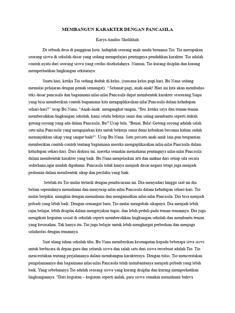 Cerpen Pendidikan Pancasila (1) Imel | PDF | Kesehatan Holistik