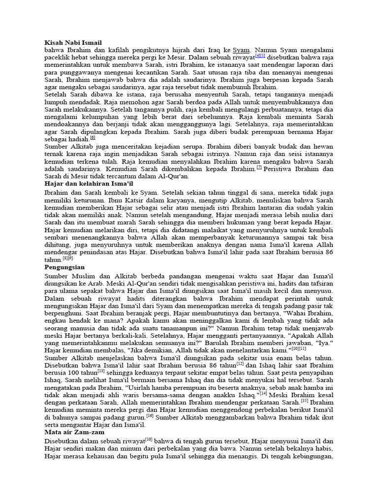 Kisah Nabi Ismail dan Air Zamzam | PDF