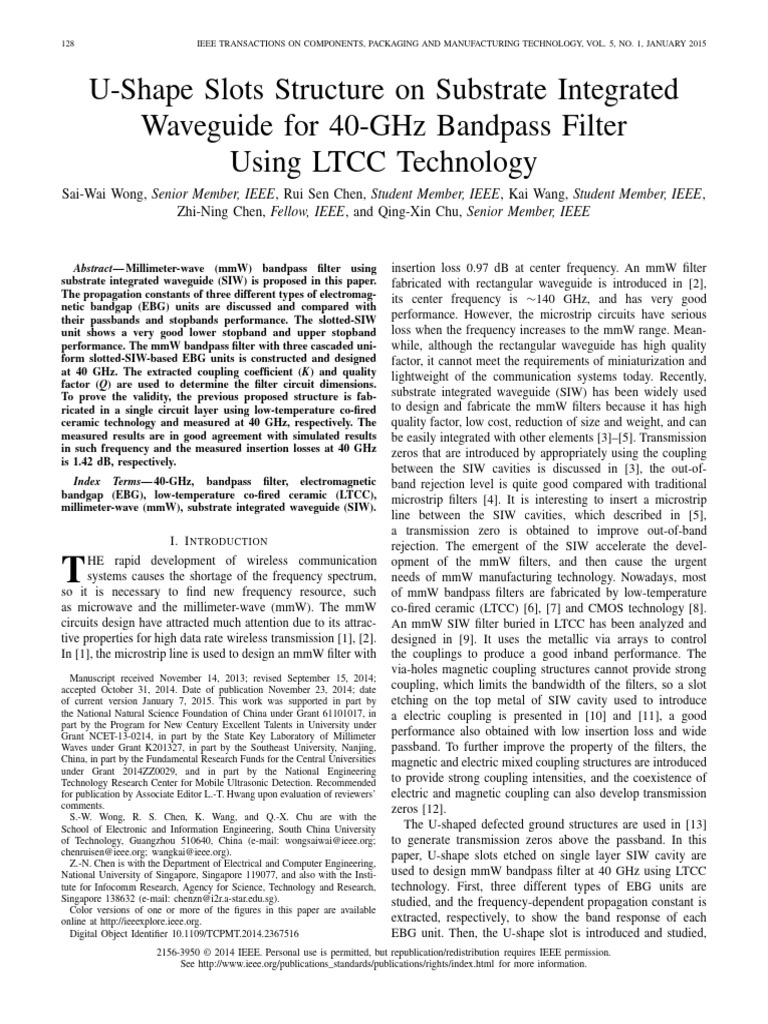 10.U-Shape Slots Structure On Substrate Integrated-LTCC | PDF | Extremely High Frequency ...