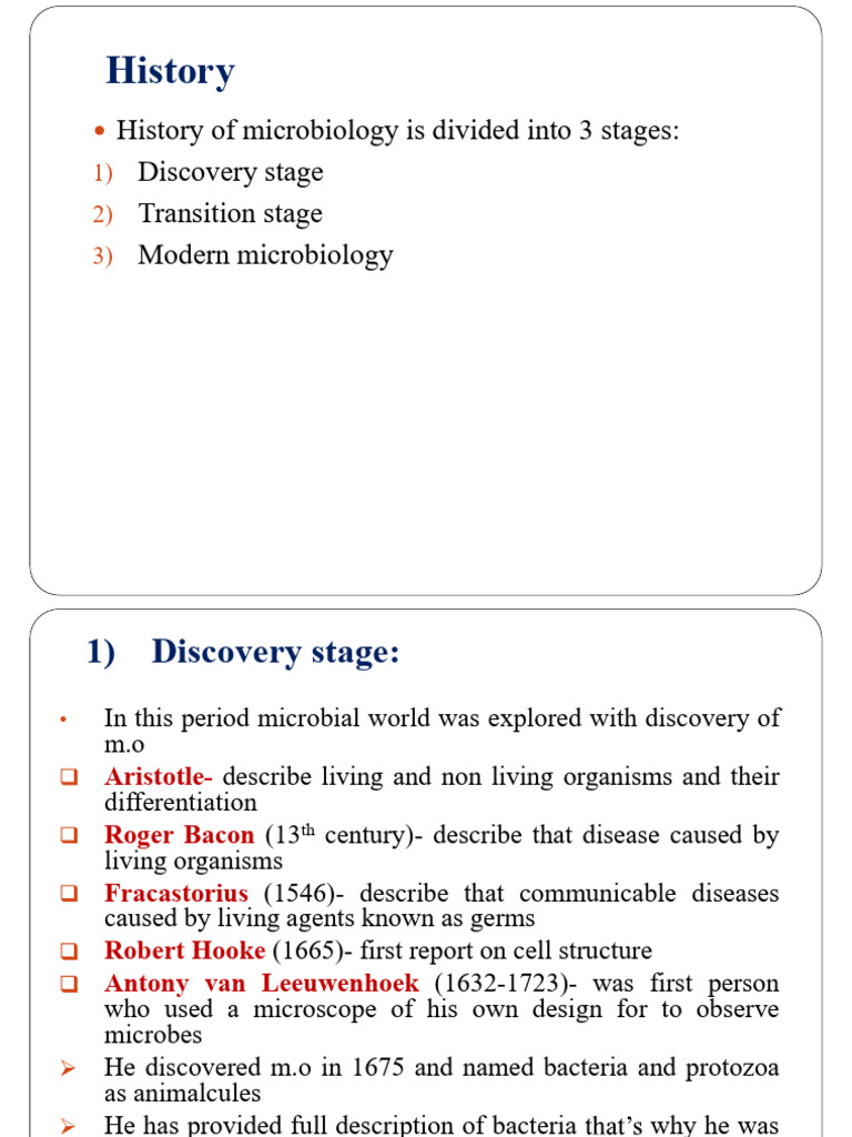 MC3 Notes 01B History of MIcrobiology | PDF | Microbiology | Microorganism
