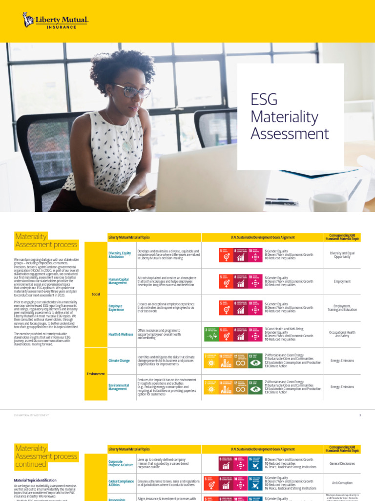 LM Esg Materiality Assessment v3 | PDF | Sustainability | Economic Growth