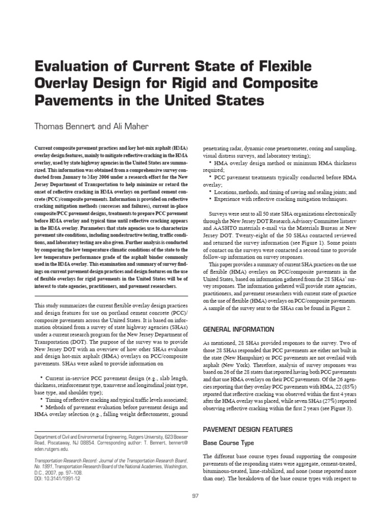 Bennert Maher 2007 Evaluation of Current State of Flexible Overlay ...