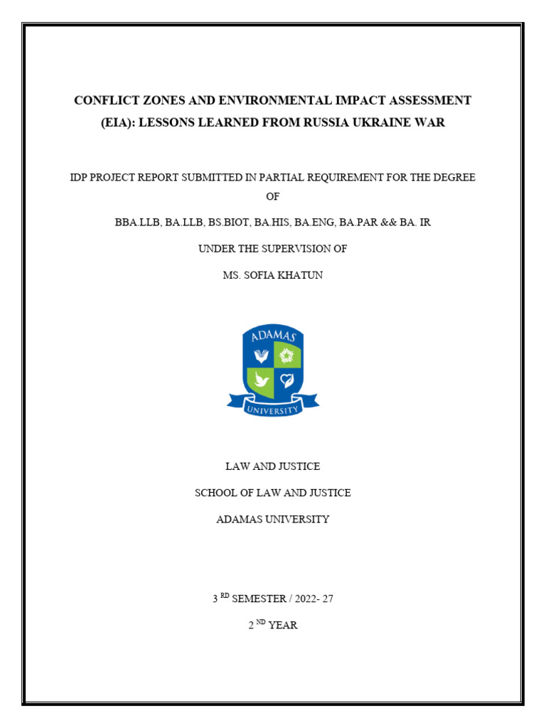 IDP Proj | PDF | Environmental Impact Assessment | International Humanitarian Law