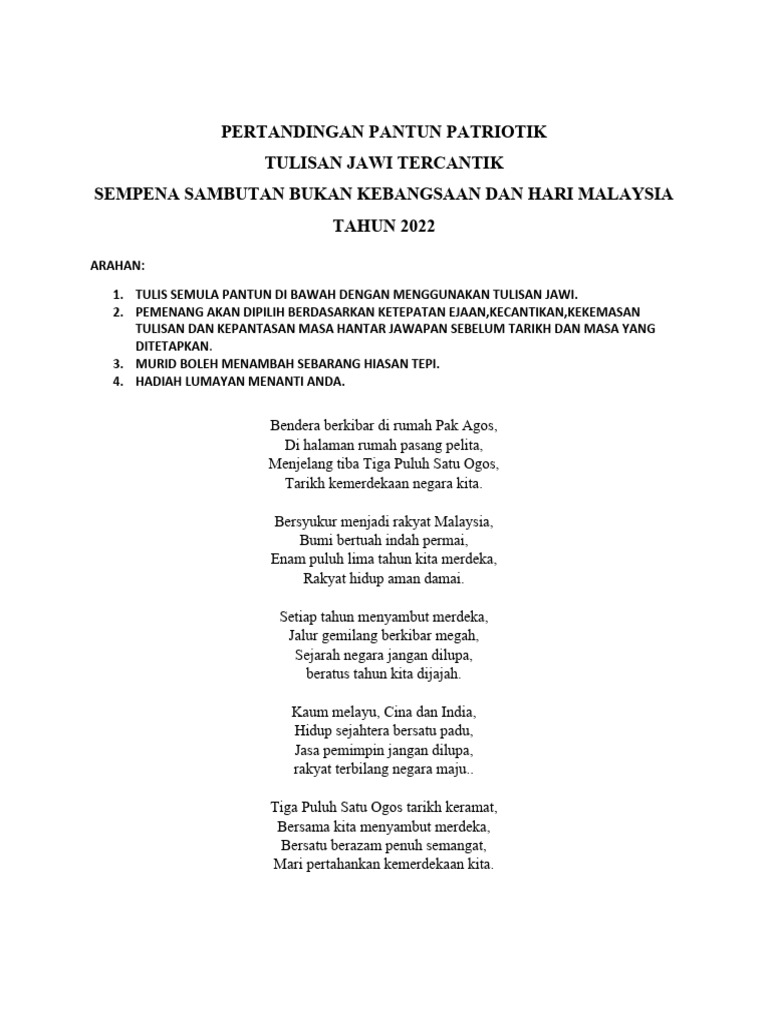 Pantun Jawi 2022 | PDF