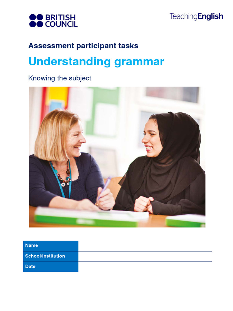 Understanding Grammar Assessment | PDF | Perfect (Grammar) | Verb