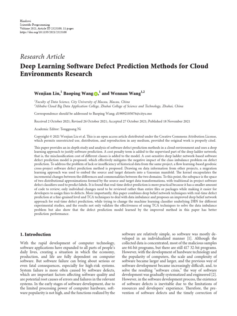 Deep_Learning_Software_Defect_Prediction_Methods_f | PDF | Machine Learning | Support Vector Machine