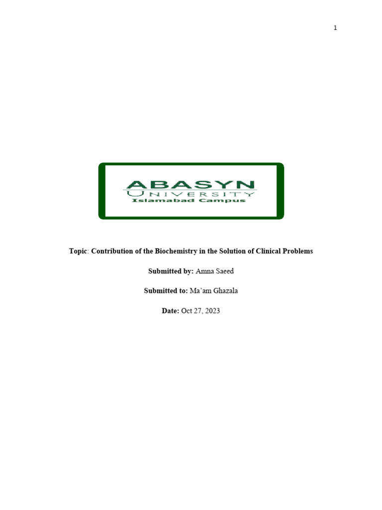 Assigment Made by Amna 2 | PDF | Biochemistry | Chemistry