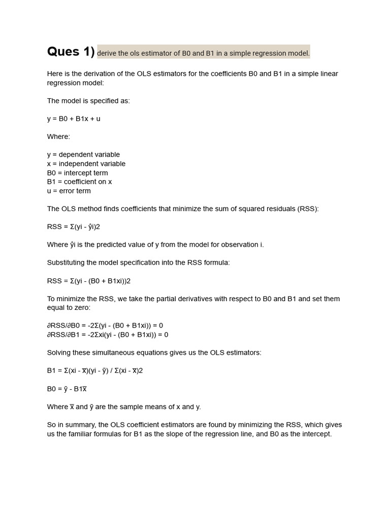 Econometrics Practical Pdf Coefficient Of Determination Errors