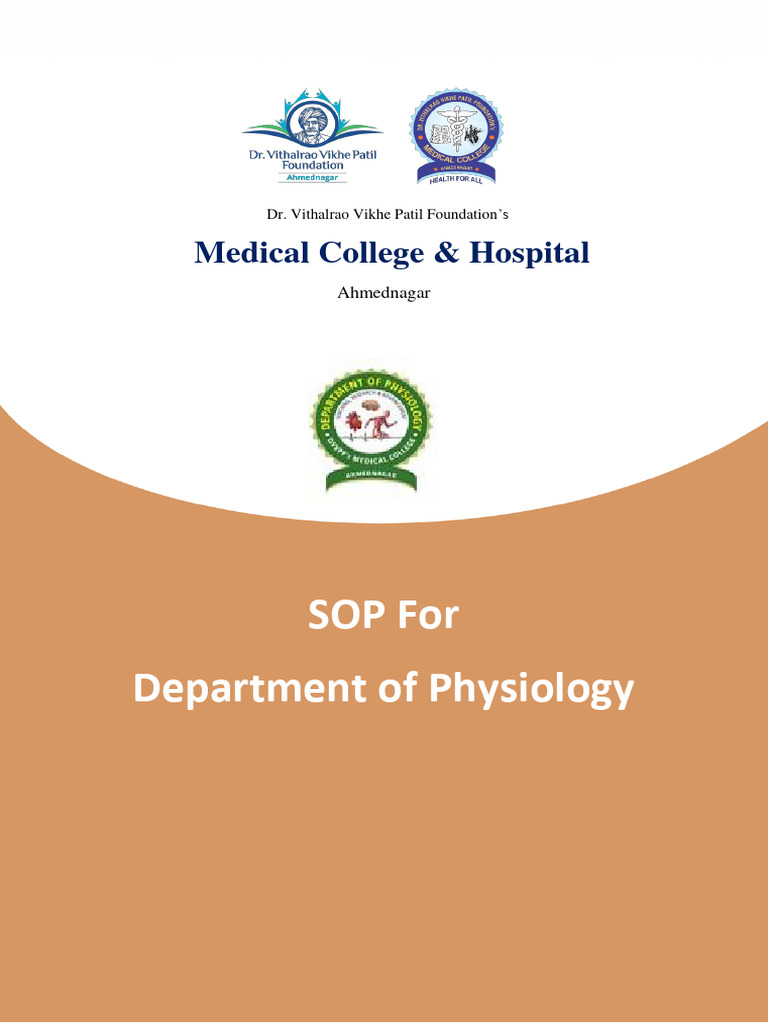 Sop For Department of Physiology: Medical College & Hospital | PDF ...