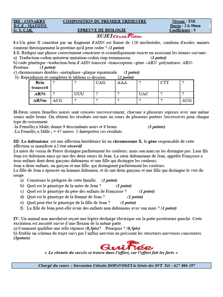 Schéma FIVETE et Biologie Génétique | PDF | Gène | Répertoire national ...