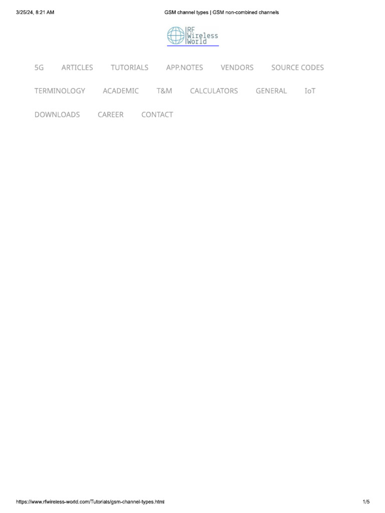 GSM Channels Diagram | PDF
